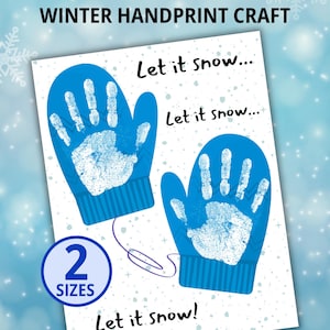 Winter Handprint Crafts, Let It Snow, Handprint Art, Winter Handprint ...