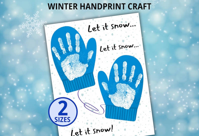 Winter Handprint Crafts, Let It Snow, Handprint Art, Winter Handprint ...