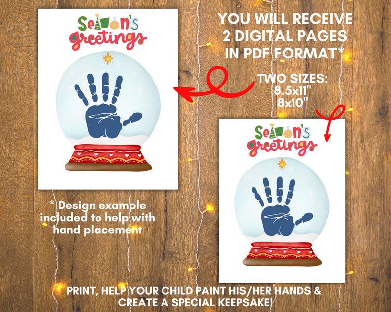 Christmas Handprint Craft, Christmas Snow Globe Handprint, Winter ...