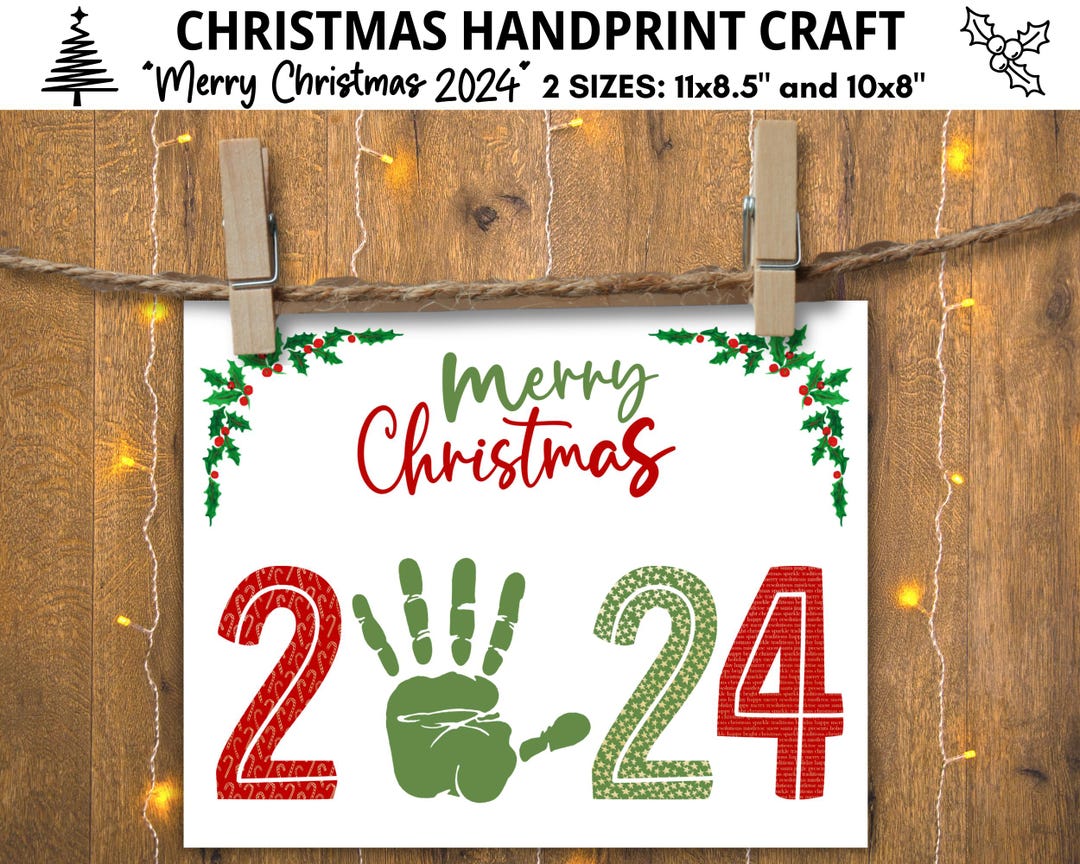 Christmas Handprint Craft, Merry Christmas 2024 Handprint Art, Winter ...