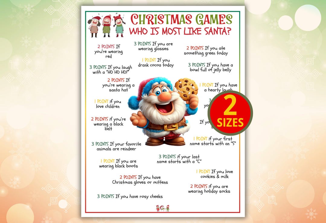 Who is Most Like Santa, Christmas Game, Friendsmas Game, Family Party ...