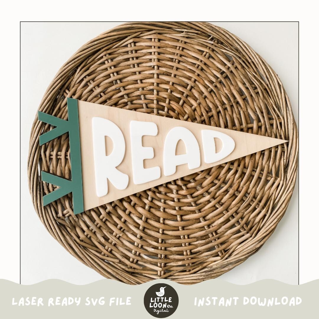 SVG Read Pennant Sign | Pennant Banner | Wooden Pennant | Playroom Wall ...