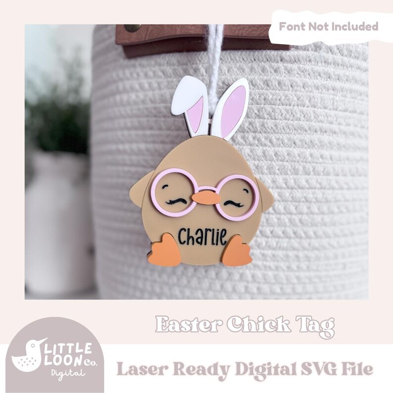 SVG Easter Basket Tag | Easter Chick Tag | Custom Easter Name Tag ...