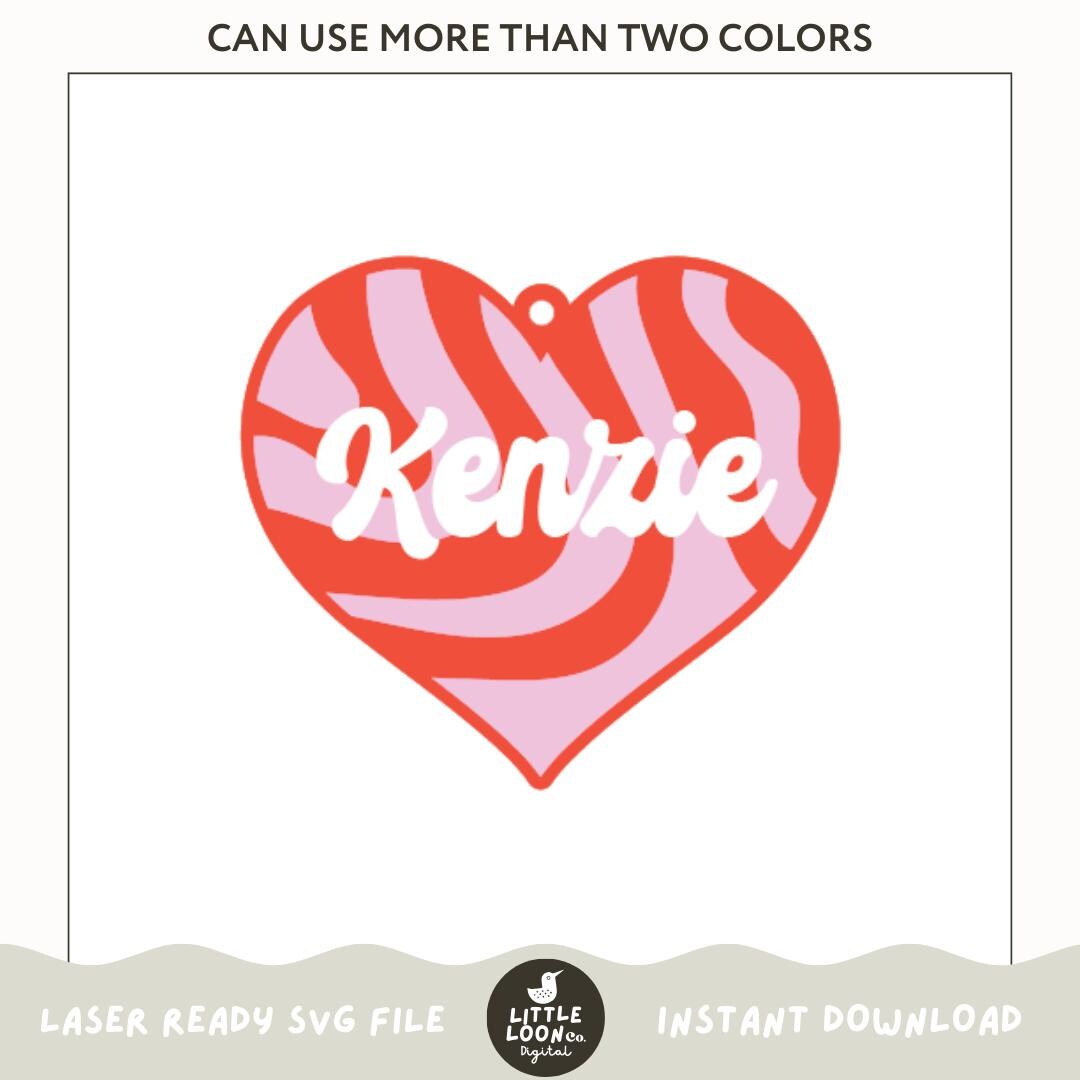 Valentines Day Wavy Heart Tag SVG | Valentines Day Digital File ...