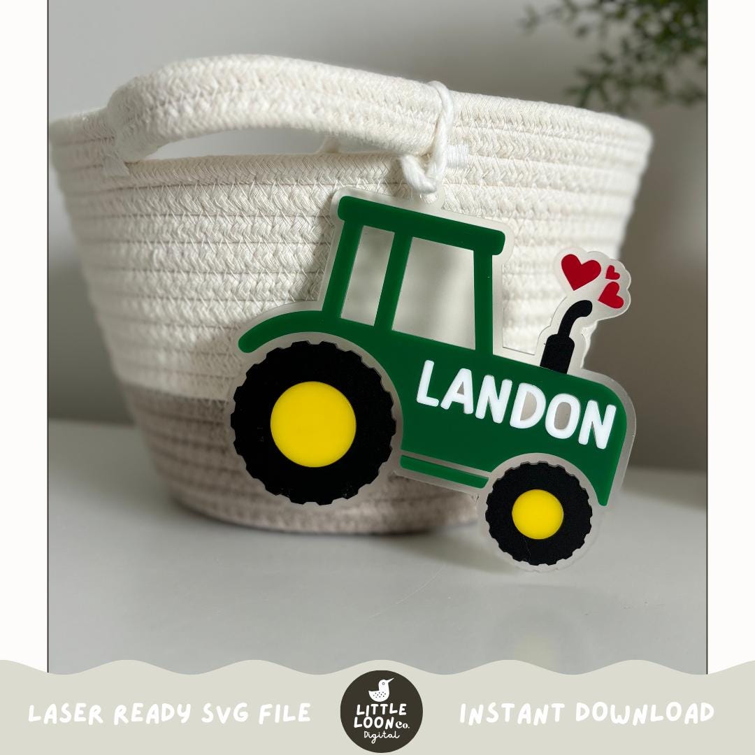 SVG Valentines Day Tractor Tags | Personalized Name Tag | Valentines ...