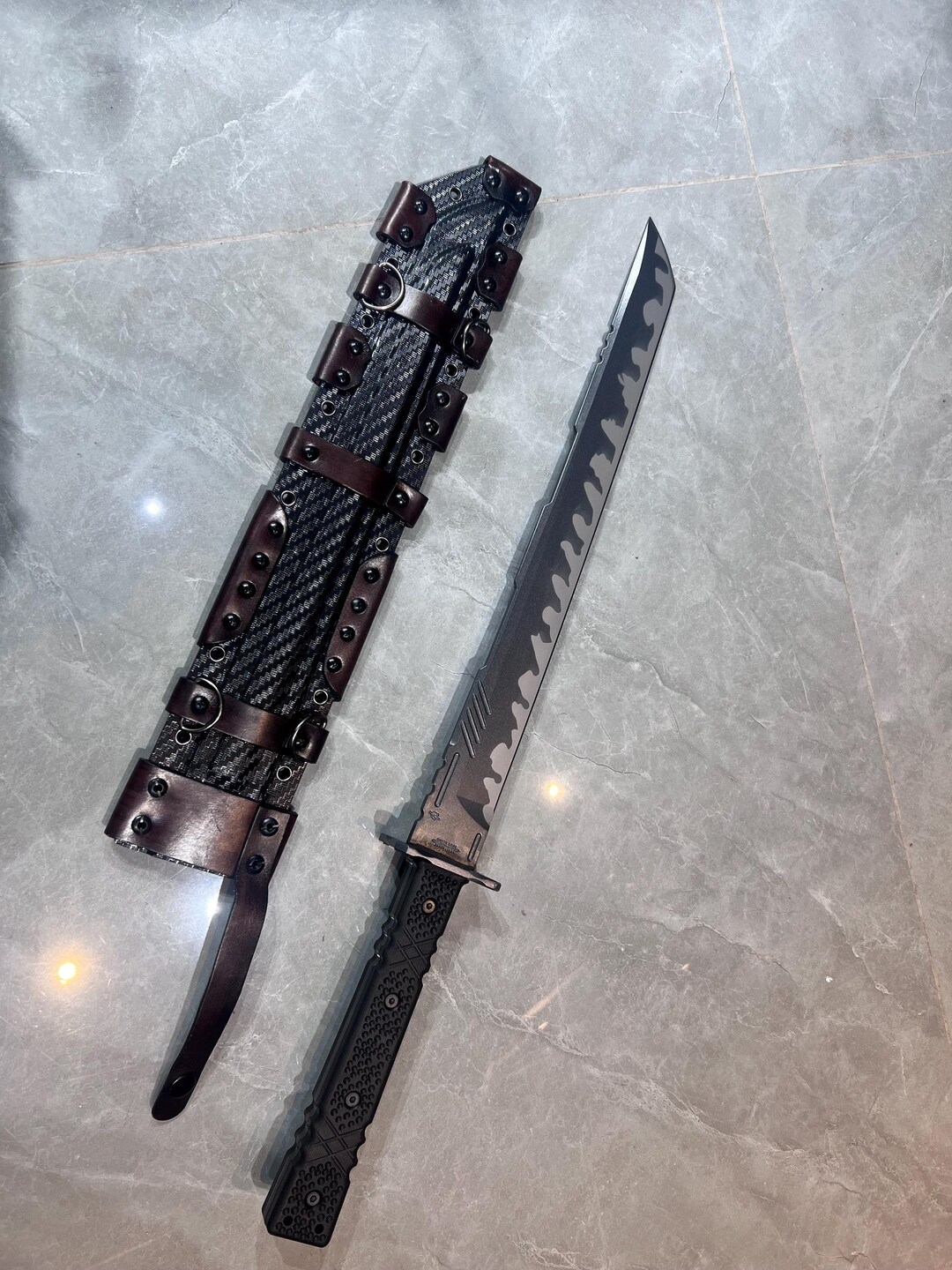 Outdoor Tactical Knife - Handmade K-sheath - Sharp Broadsword - Gift ...