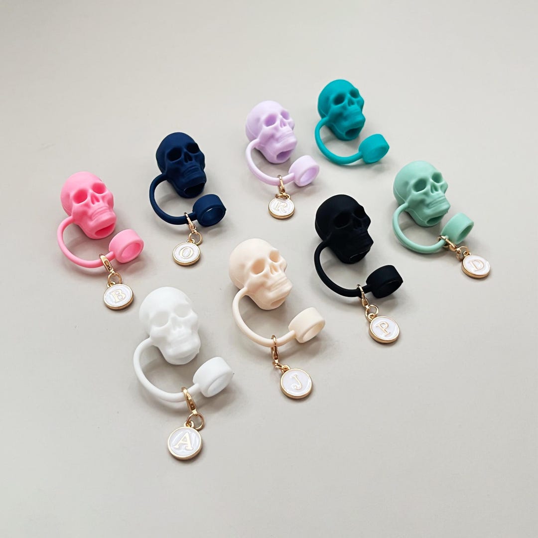 Personalized Skeleton Skull Straw Topper: Halloween Stanley Tumbler ...