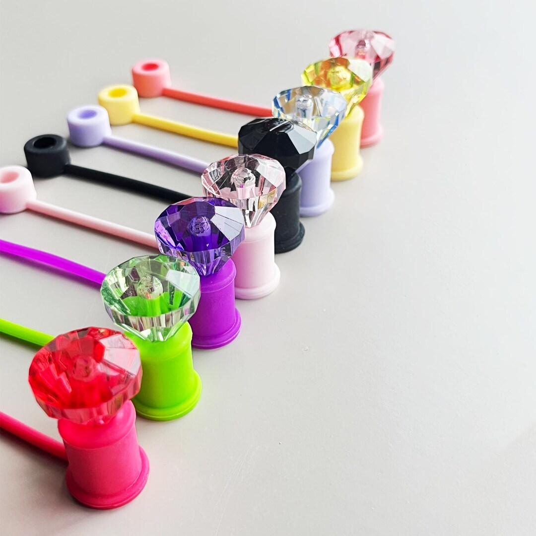 Diamond Straw Topper Stanley Straw Cap Silicone Straw Cover Crystal ...