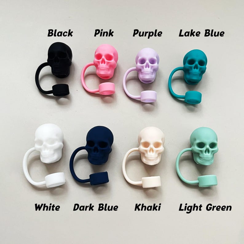 Personalized Skeleton Skull Straw Topper: Halloween Stanley Tumbler ...