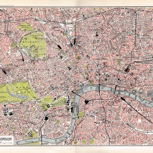 Antique London Map 1904 : Original Cartography by John Bartholomew ...