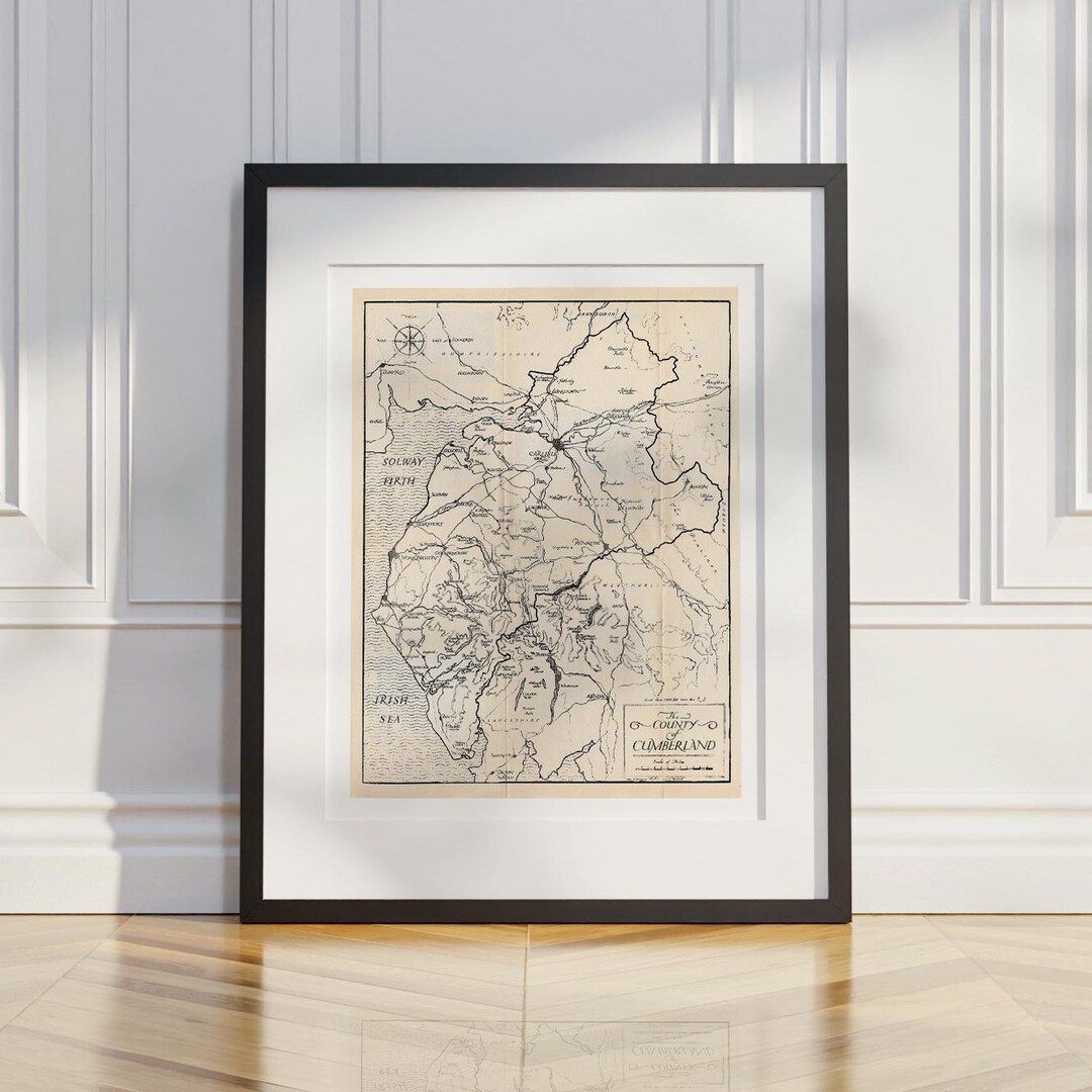 Vintage Lake District Map 1951 : Cumberland (cumbria) County - Original ...