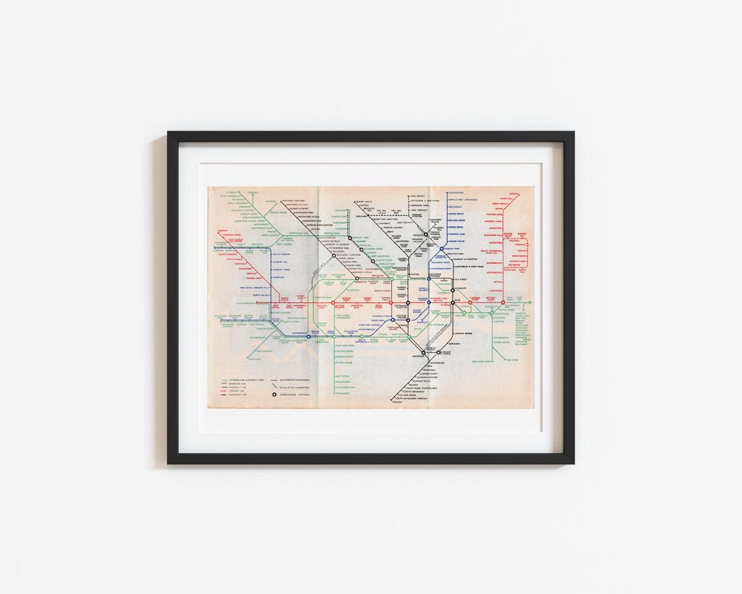 Rare Vintage London Underground Map 1939 : London Tube Plan - Original ...