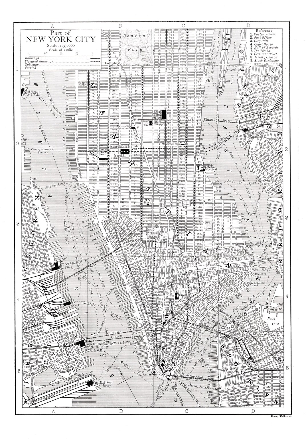 Antique USA Map 1910 : Manhattan New York Map - Original Cartography by ...
