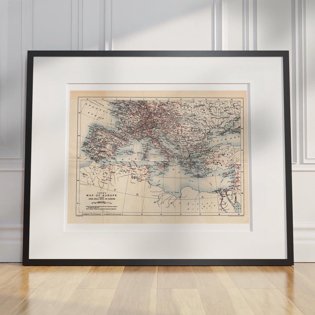 Antique Railway Map of Europe 1925 : Original Cartography by W. & A.K ...