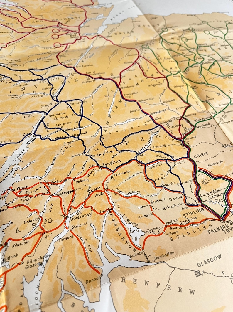 Rare Vintage Scotland Map 1952 : the Drove Roads of Scotland ...