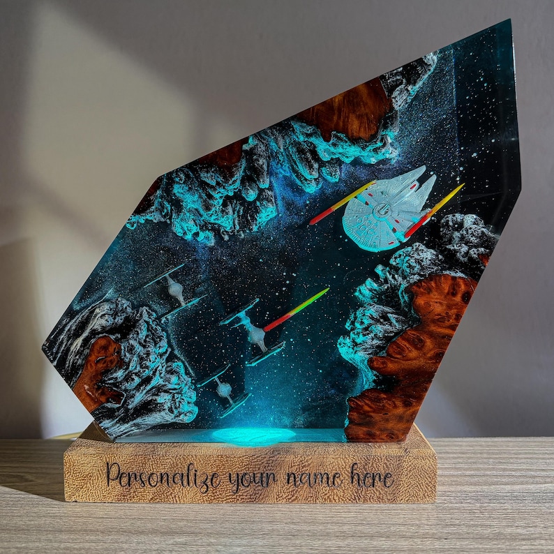 Galaxy Resin Lamp Night Light, Space Lamp Gift for Him, Dream Big Night ...