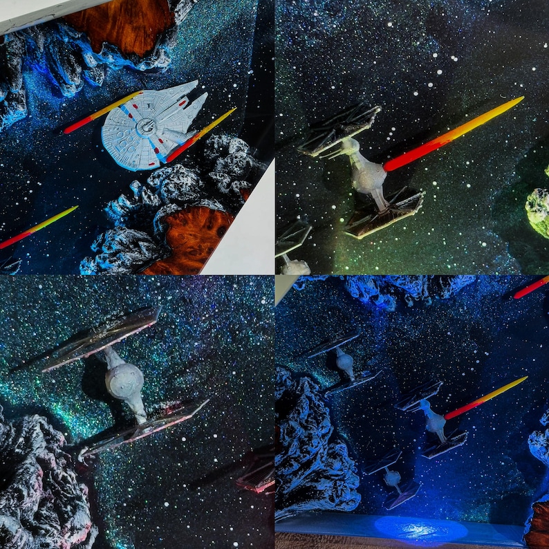 Galaxy Resin Lamp Night Light, Space Lamp Gift for Him, Dream Big Night ...