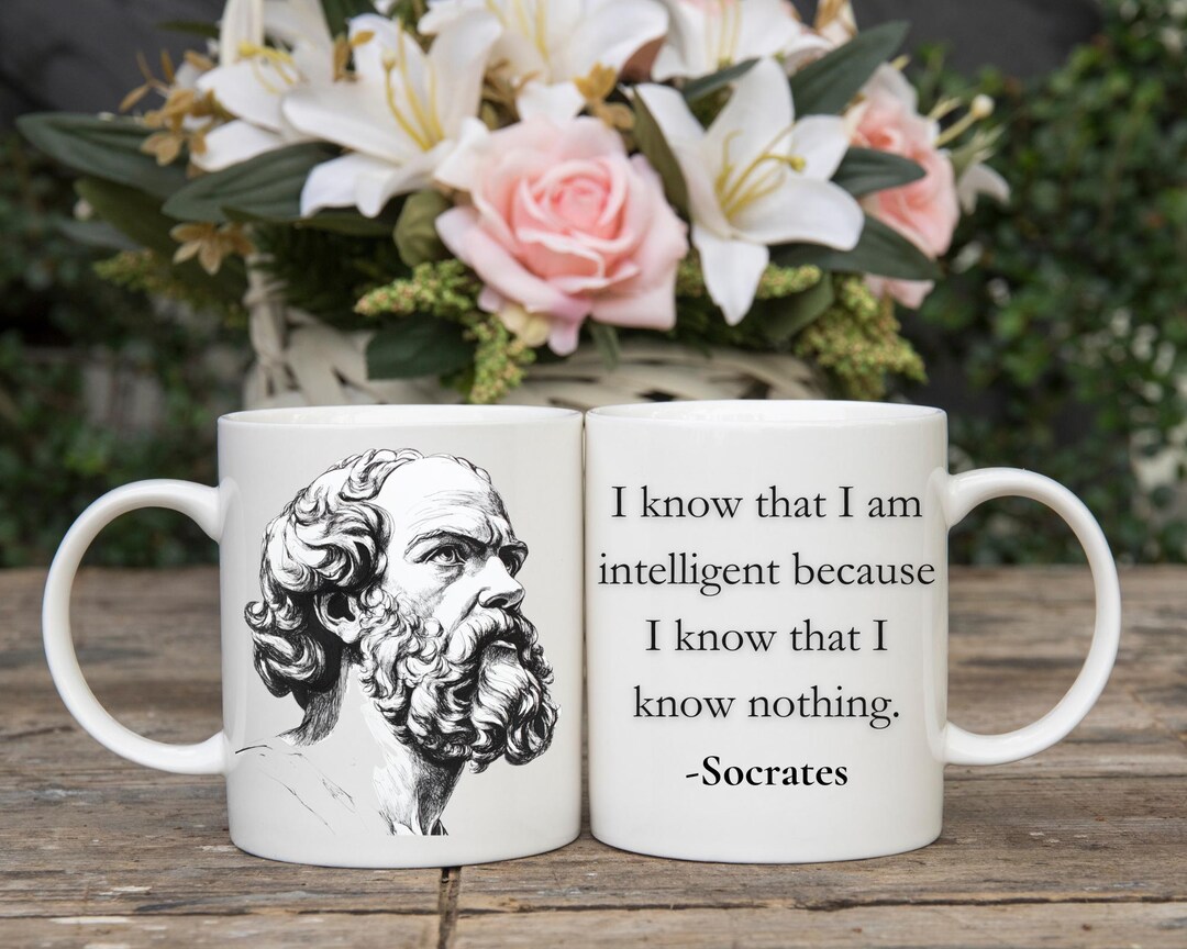 Socrates Quote Mug, Greek Philosophy Coffee Cup, Minimalist Design Tea ...