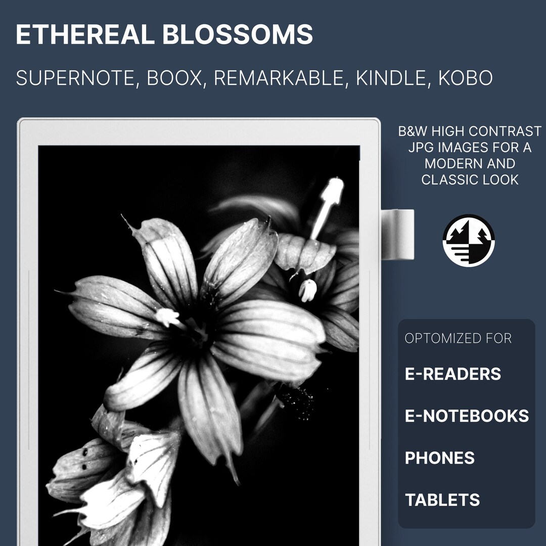 Ethereal Blossoms: Background Screensaver Lockscreen for Kobo Supernote ...