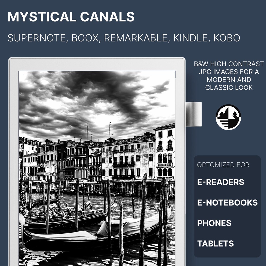 Mystical Canals: Background Screensaver Lockscreen for Kobo Supernote ...
