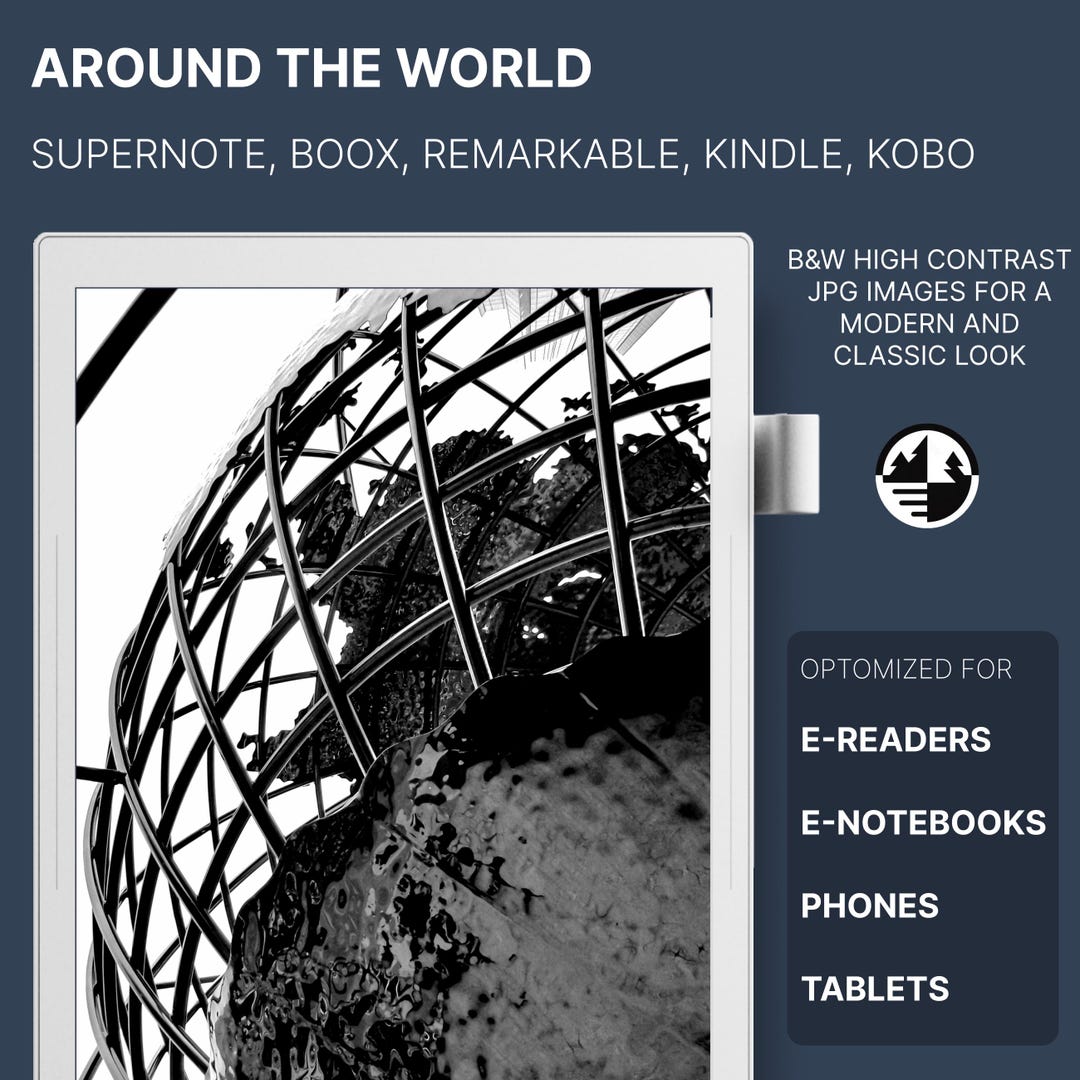 Around the World: Background Screensaver Lockscreen for Kobo Supernote Remarkable Kindle Ebook ...