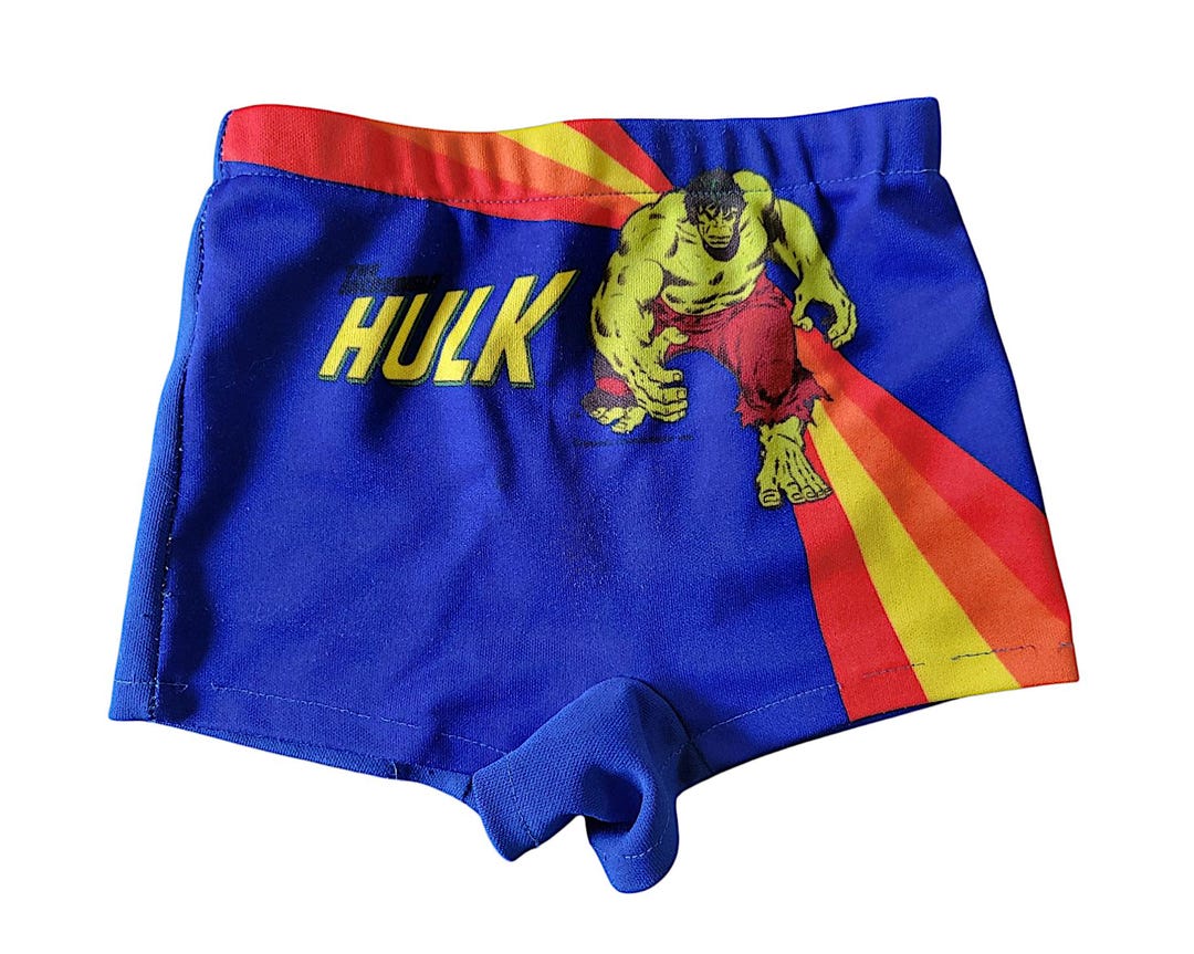 Incredible Hulk Vintage Boy's Swim Trunks Super Hero Marvel Comic ...