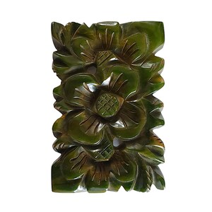 Carved Green Bakelite Brooch Pin Floral Design - Etsy