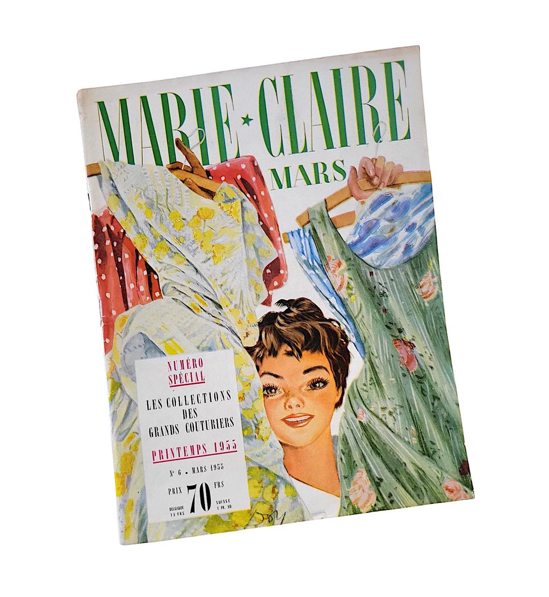 Marie Claire 1955 French Fashion Magazine: Spring Couture, Mid-century ...