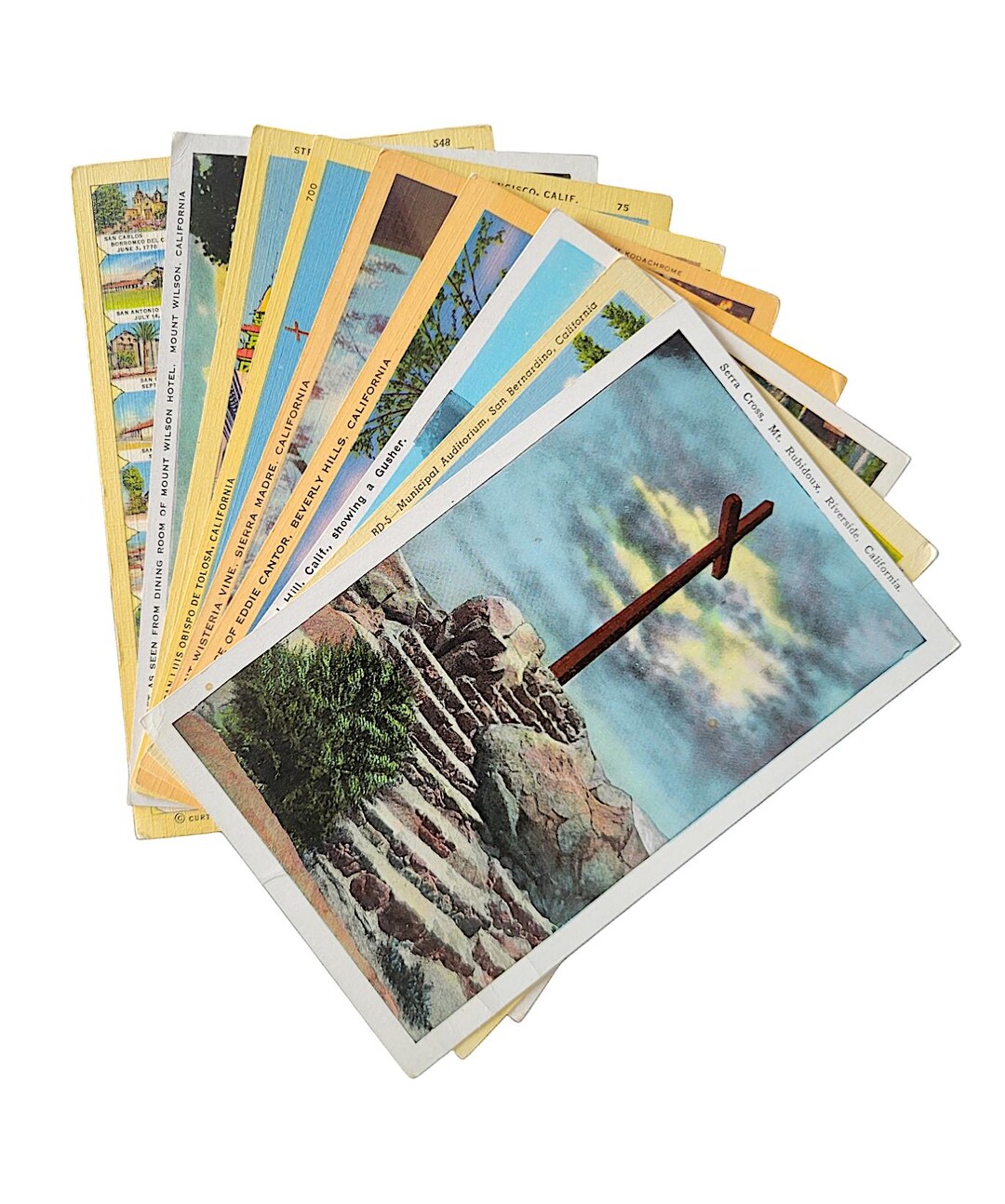 Vintage California Postcards San Bernardino Beverly Hills San Francisco ...