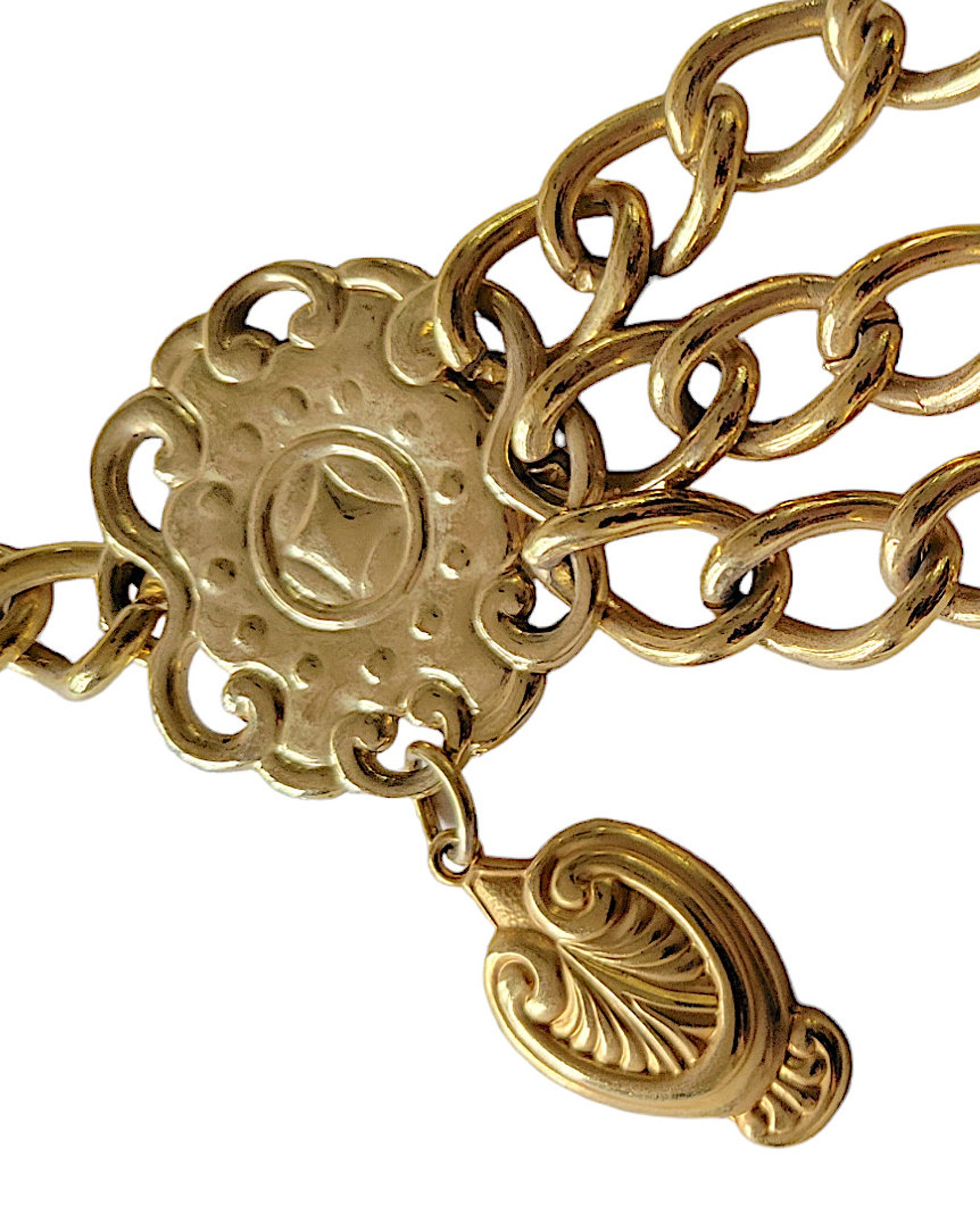 Heavy Gold Tone Chunky Chain Link Belt Made in Spain 1980s - Etsy