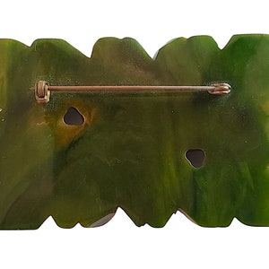 Carved Green Bakelite Brooch Pin Floral Design - Etsy