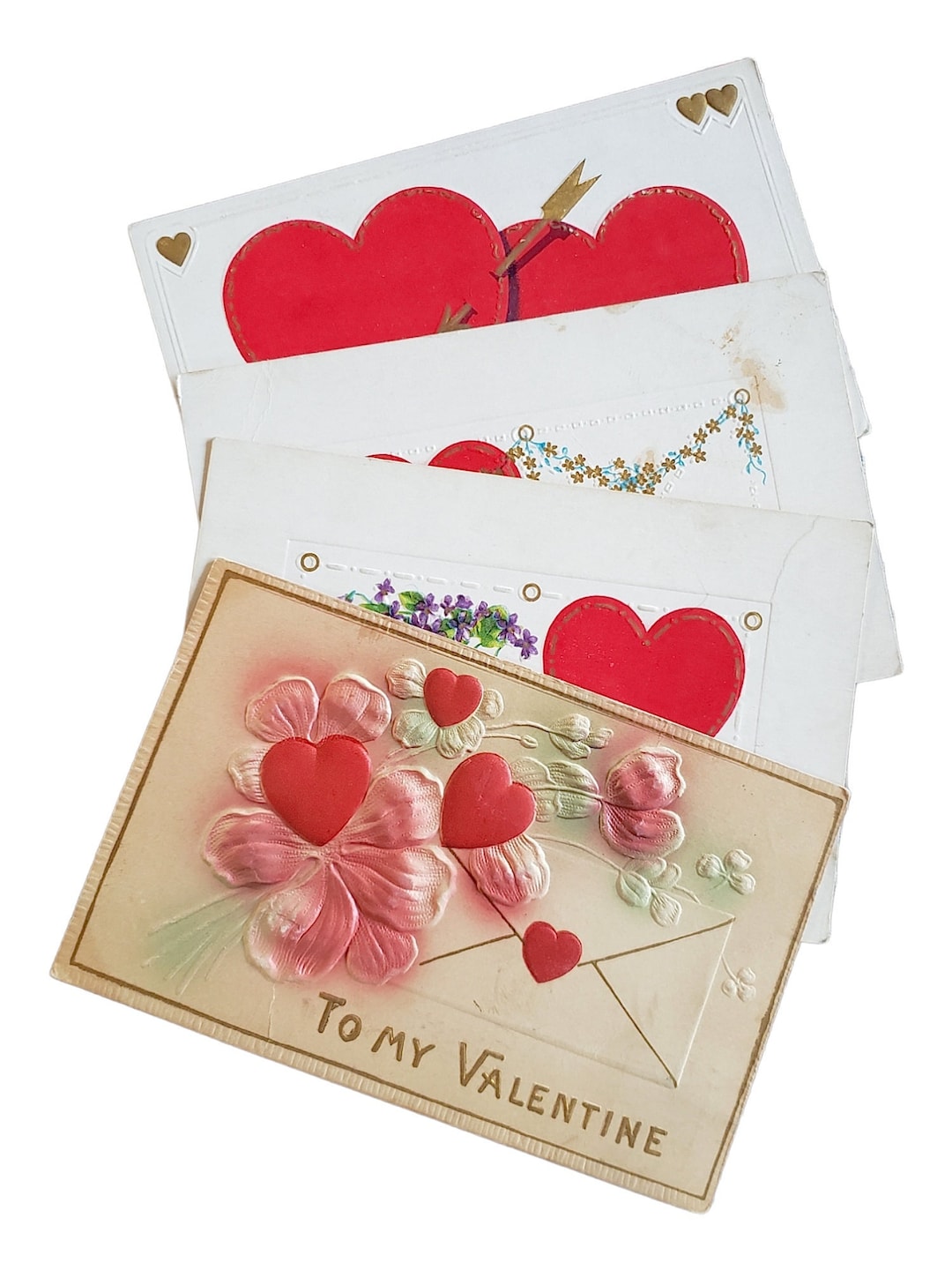 Vintage Antique Valentines Day Postcards Lot of 4 - Etsy