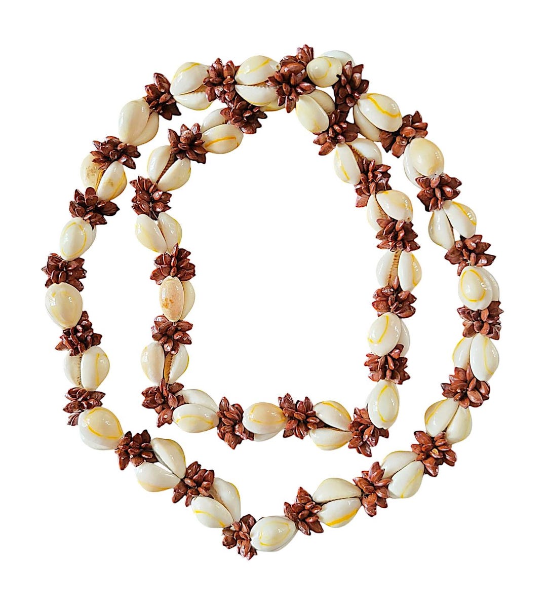 Long Cream and Brown Shell Necklace Beach Style Summer Jewelry - Etsy