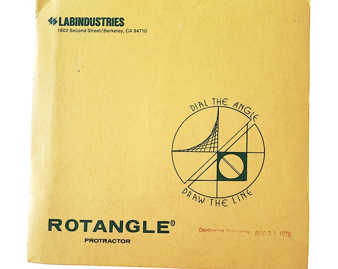 Rotangle Protractor in Original Folder by Labindustries Dial the Angle ...