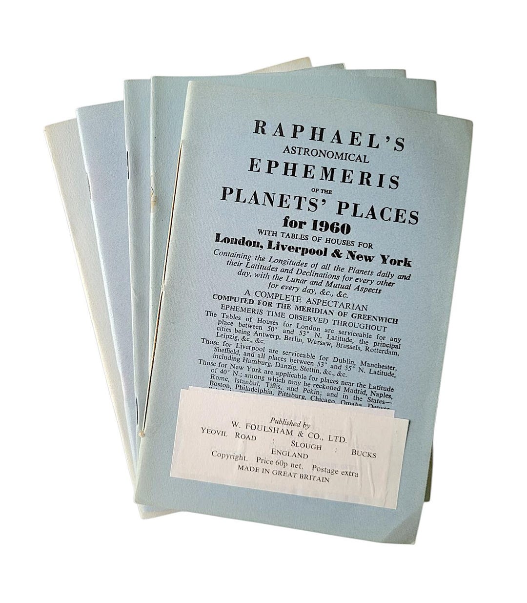 Raphael's Astronomical Ephemeris of the Planets' Places SOLD ...