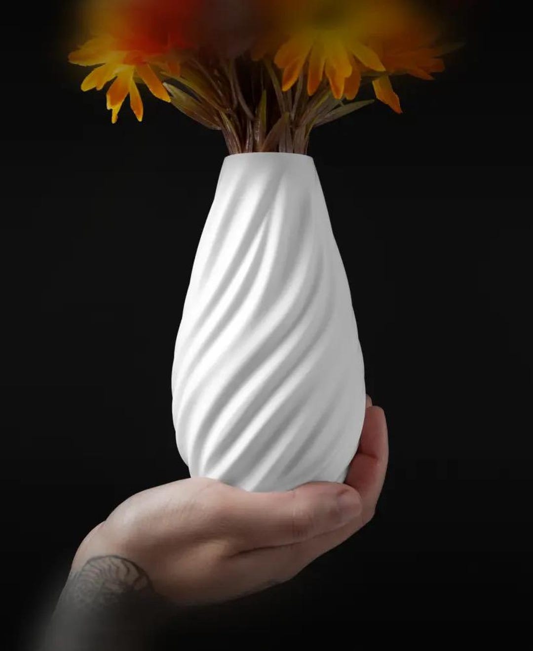 White Abyssal Flower Vase 3D Printed Modern Home Decor - Etsy