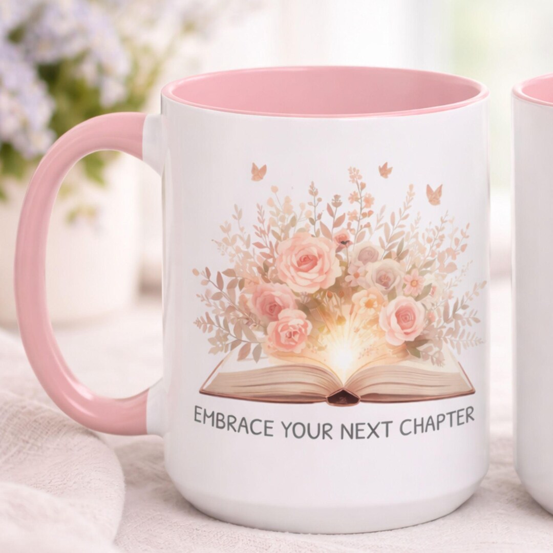 Personalized Next Chapter Mug, Custom Name & Year Coffee Cup, Embrace ...