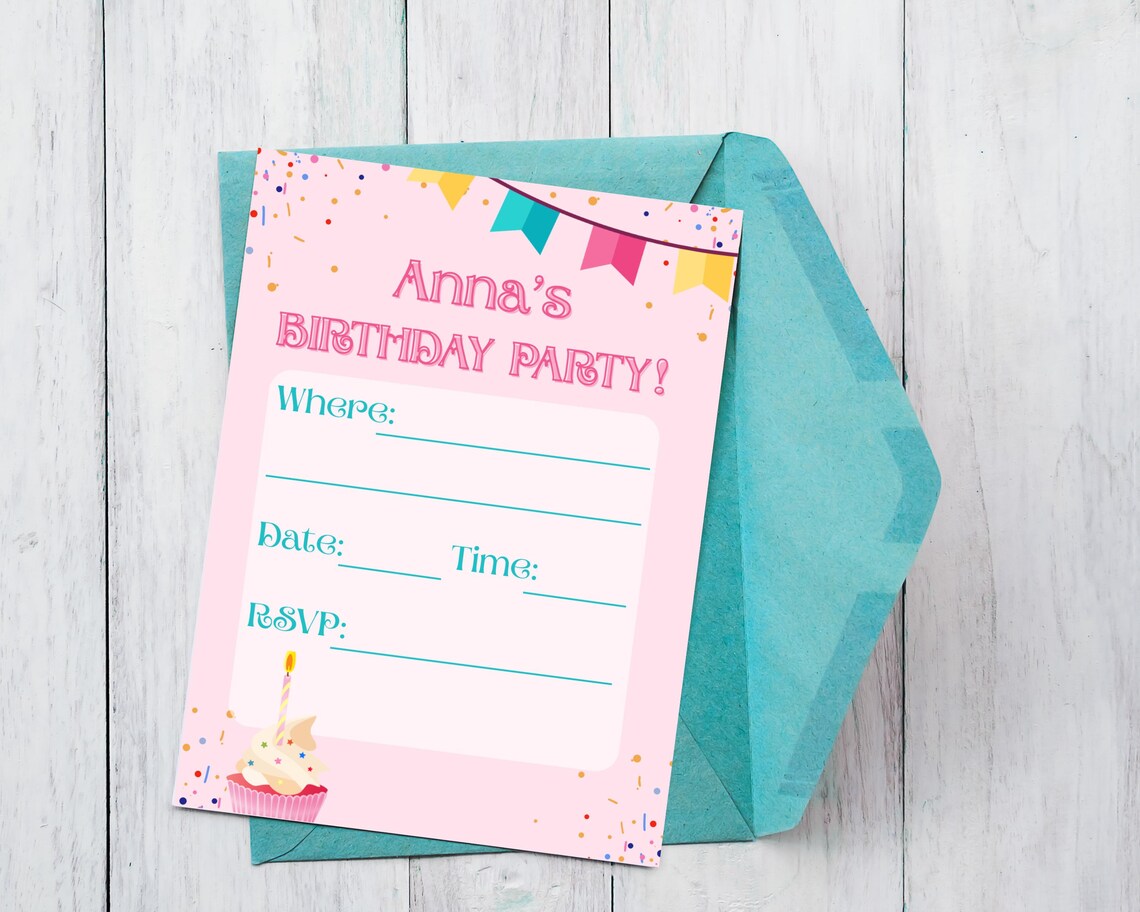 Pink Birthday Party Invitation - Etsy