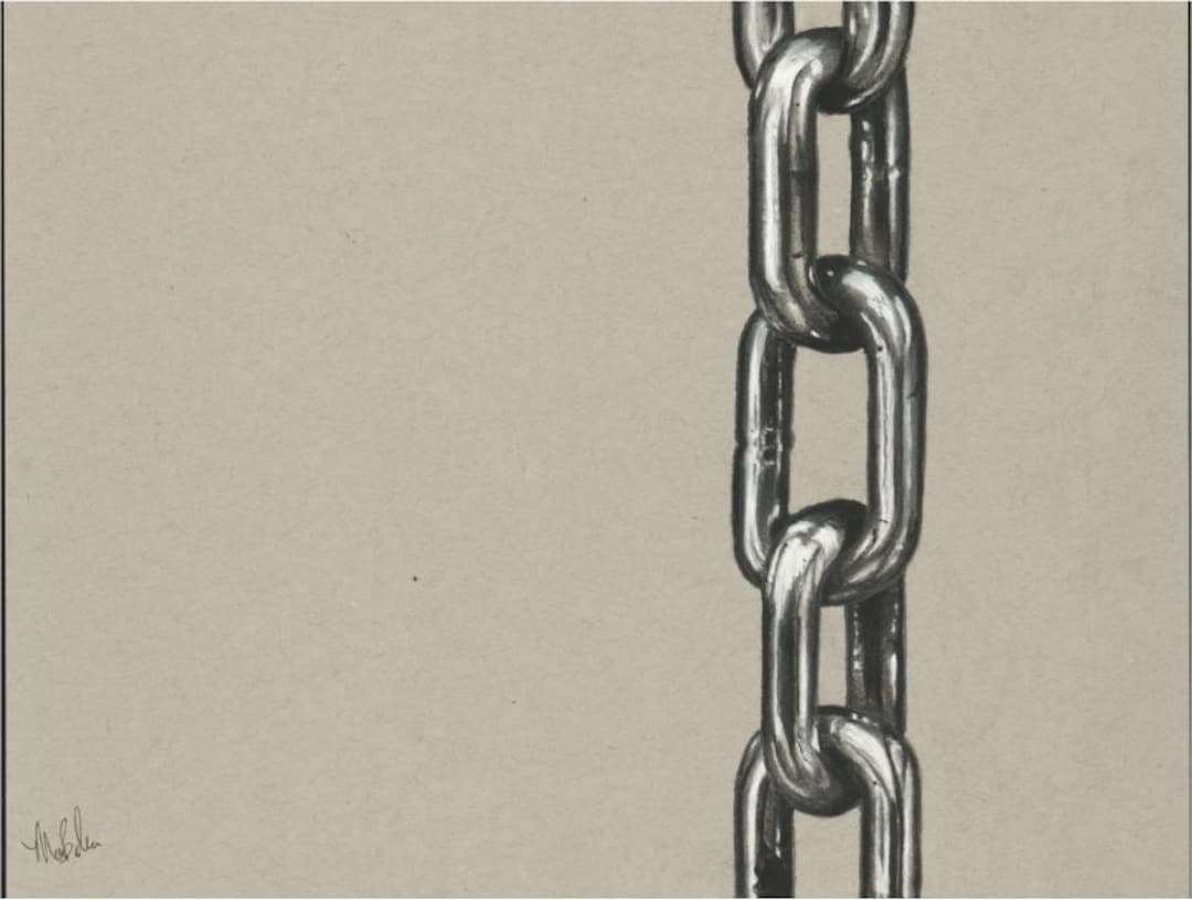 Chain (realism Charcoal Pencil Drawing Print) - Etsy