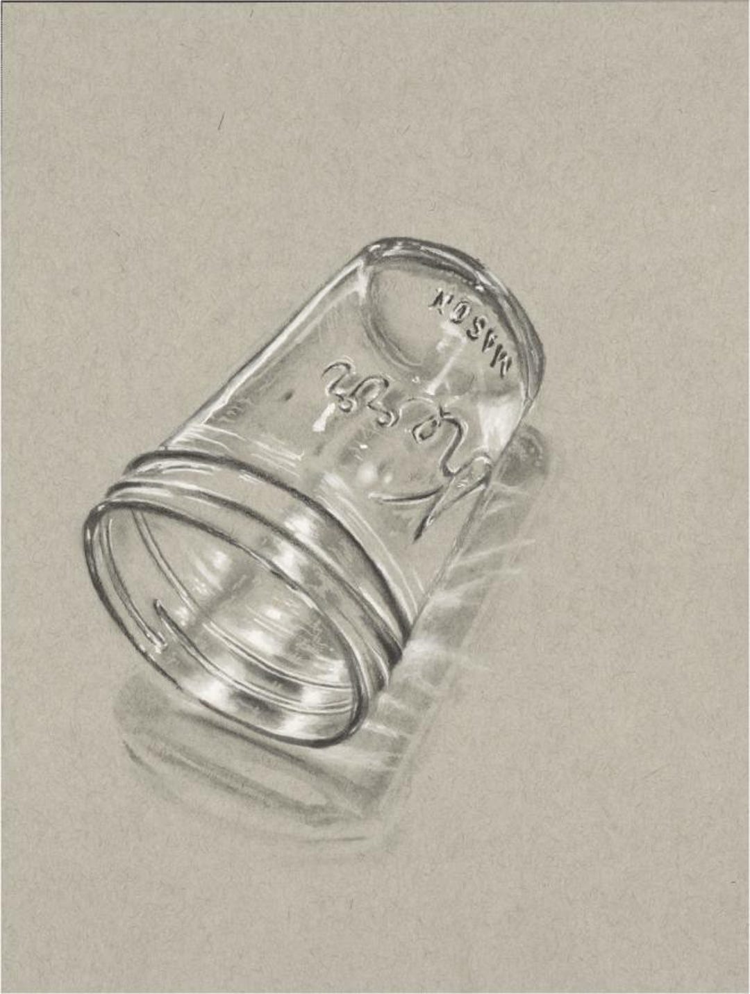 Mason Jar (realism Charcoal Pencil Drawing Print) - Etsy