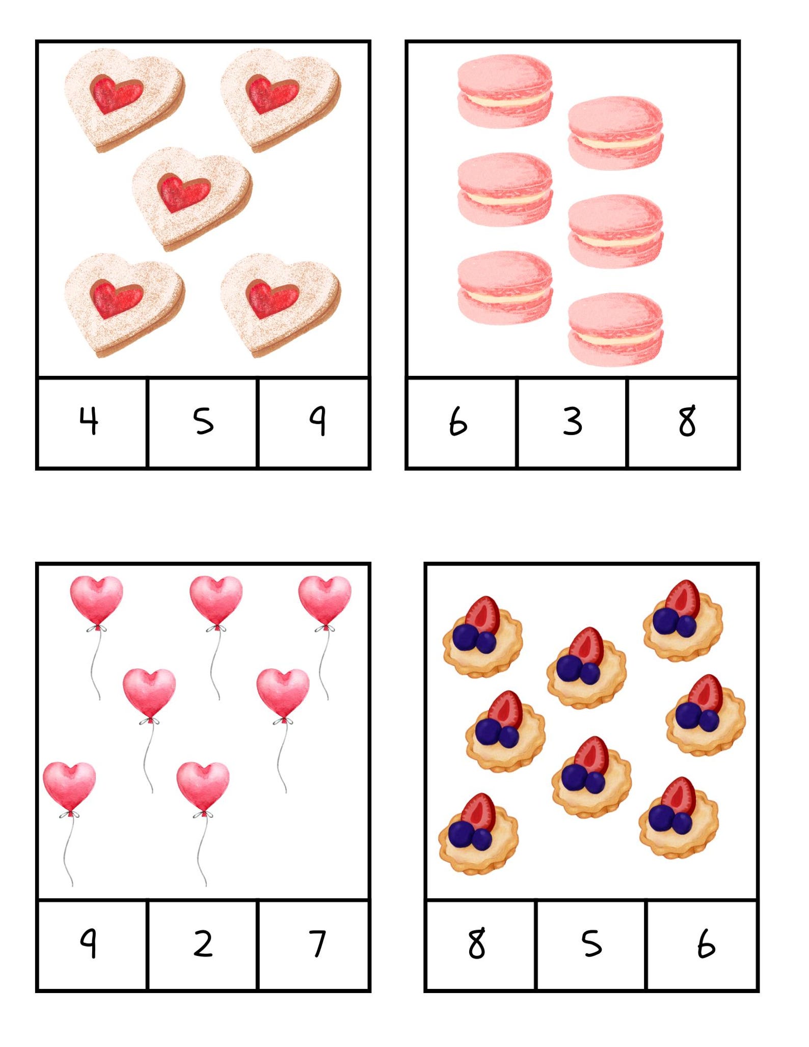 Valentine's Day Clip Counting - Etsy