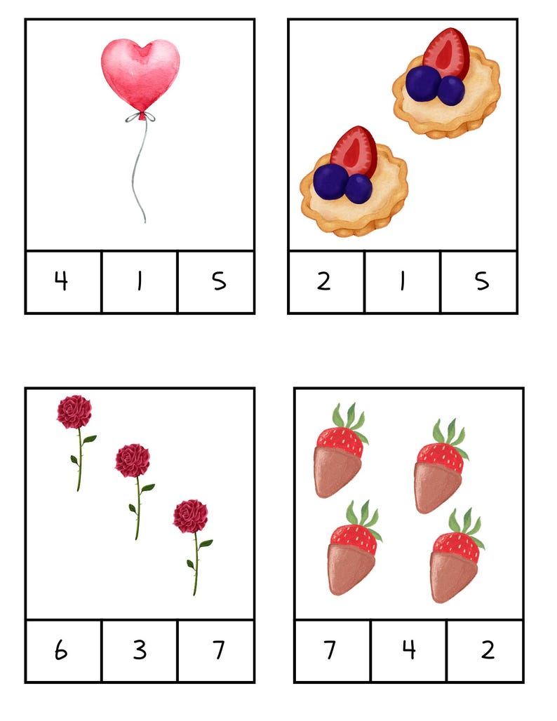 Valentine's Day Clip Counting - Etsy