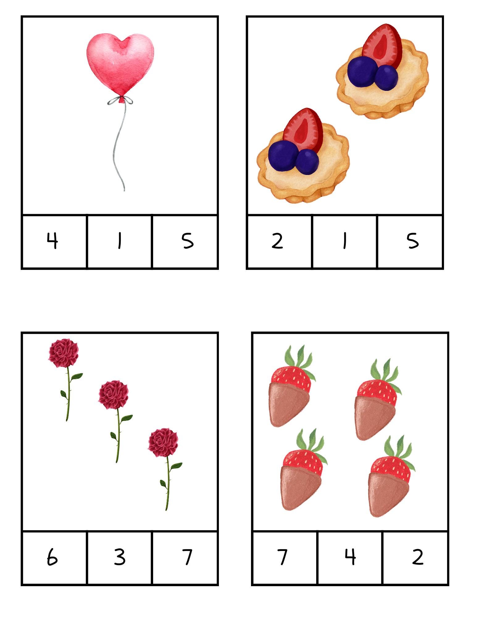 Valentine's Day Clip Counting - Etsy