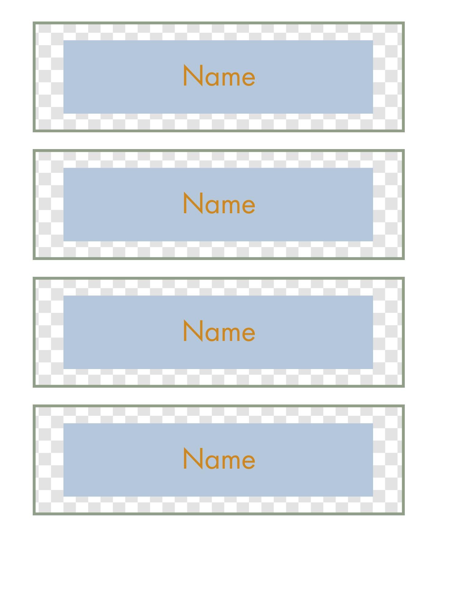 Checkered Student Name Labels | Earth Tones, Photo (printable) - Etsy