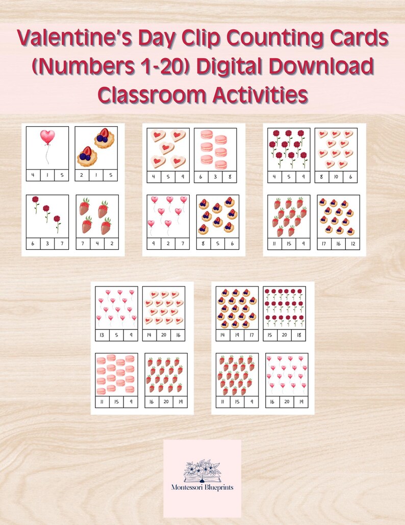 Valentine's Day Clip Counting - Etsy