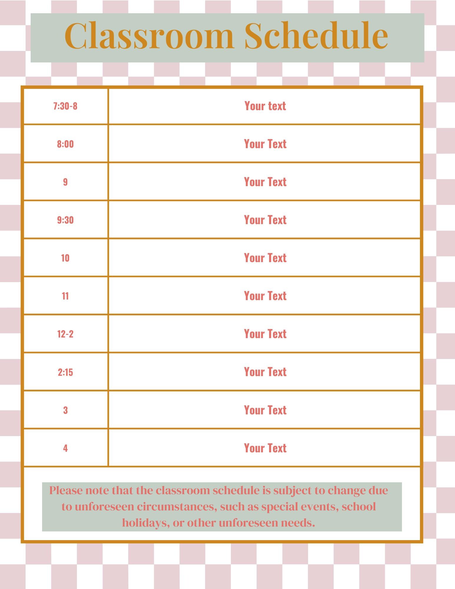 Checkered Theme Classroom Planner Set for Childcare Centers - Etsy