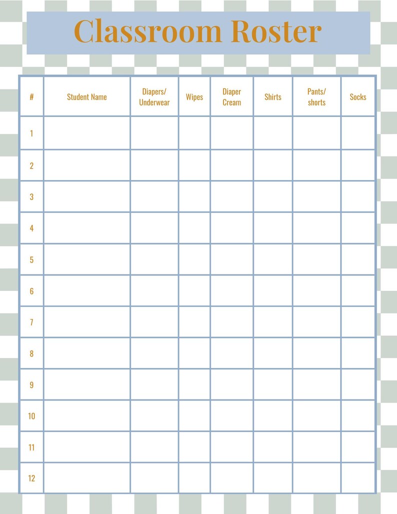 Checkered Theme Classroom Planner Set for Childcare Centers - Etsy