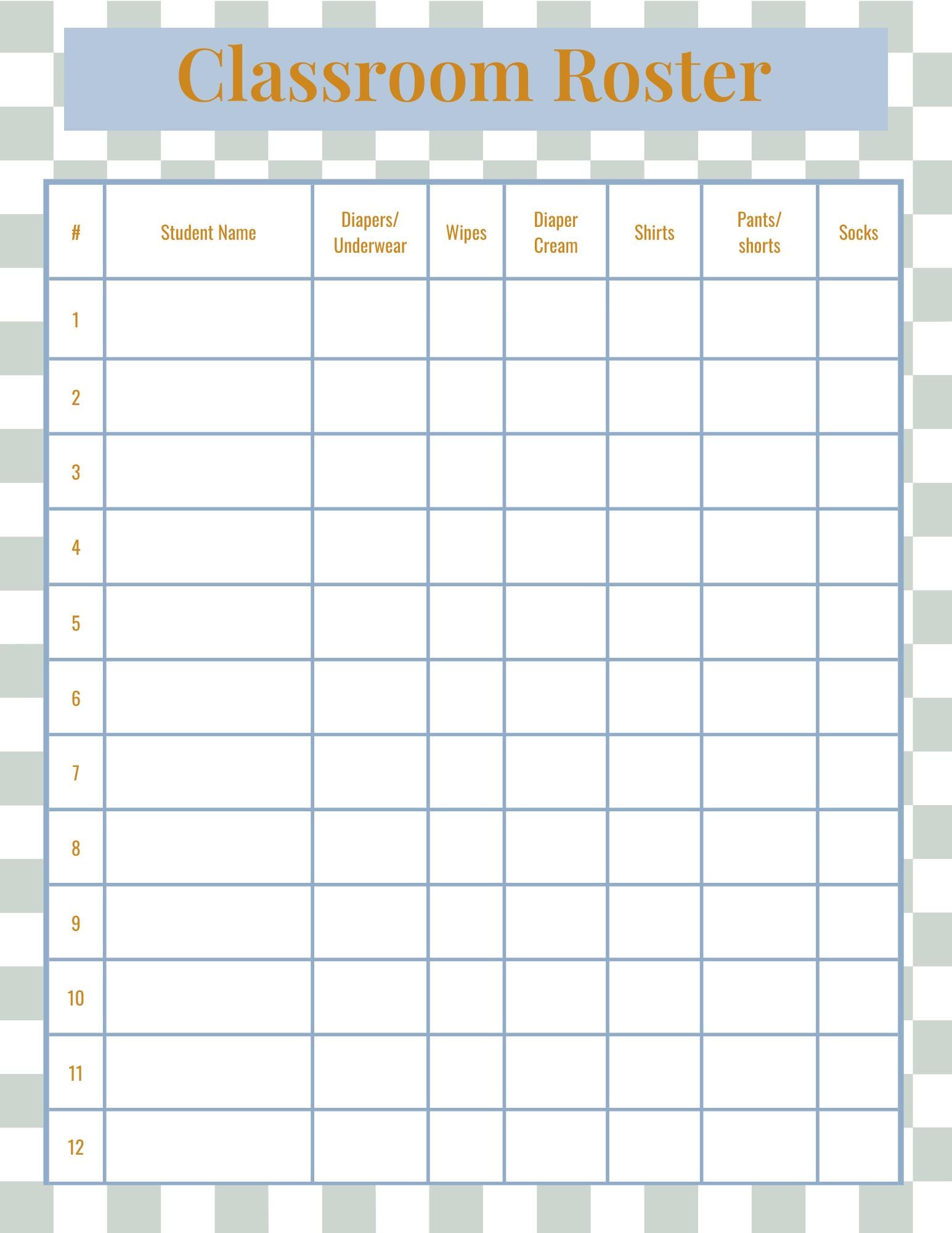 Checkered Theme Classroom Planner Set for Childcare Centers - Etsy