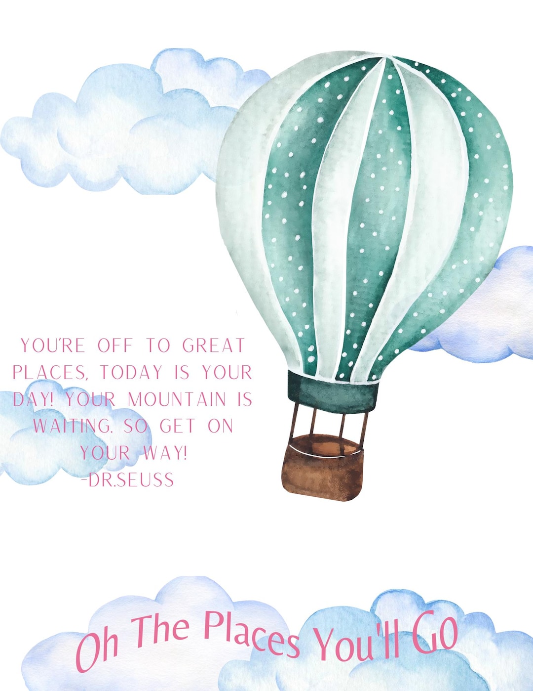 Dr. Seuss Oh the Places You'll Go Balloon Handprint Footprint Craft ...