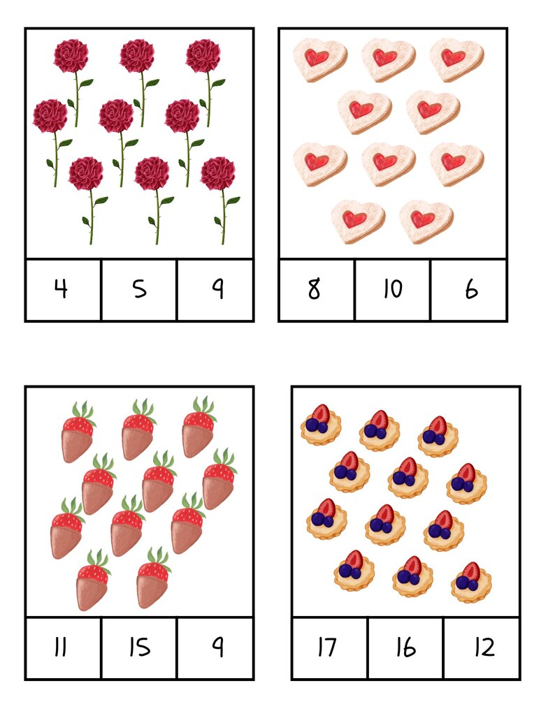 Valentine's Day Clip Counting - Etsy
